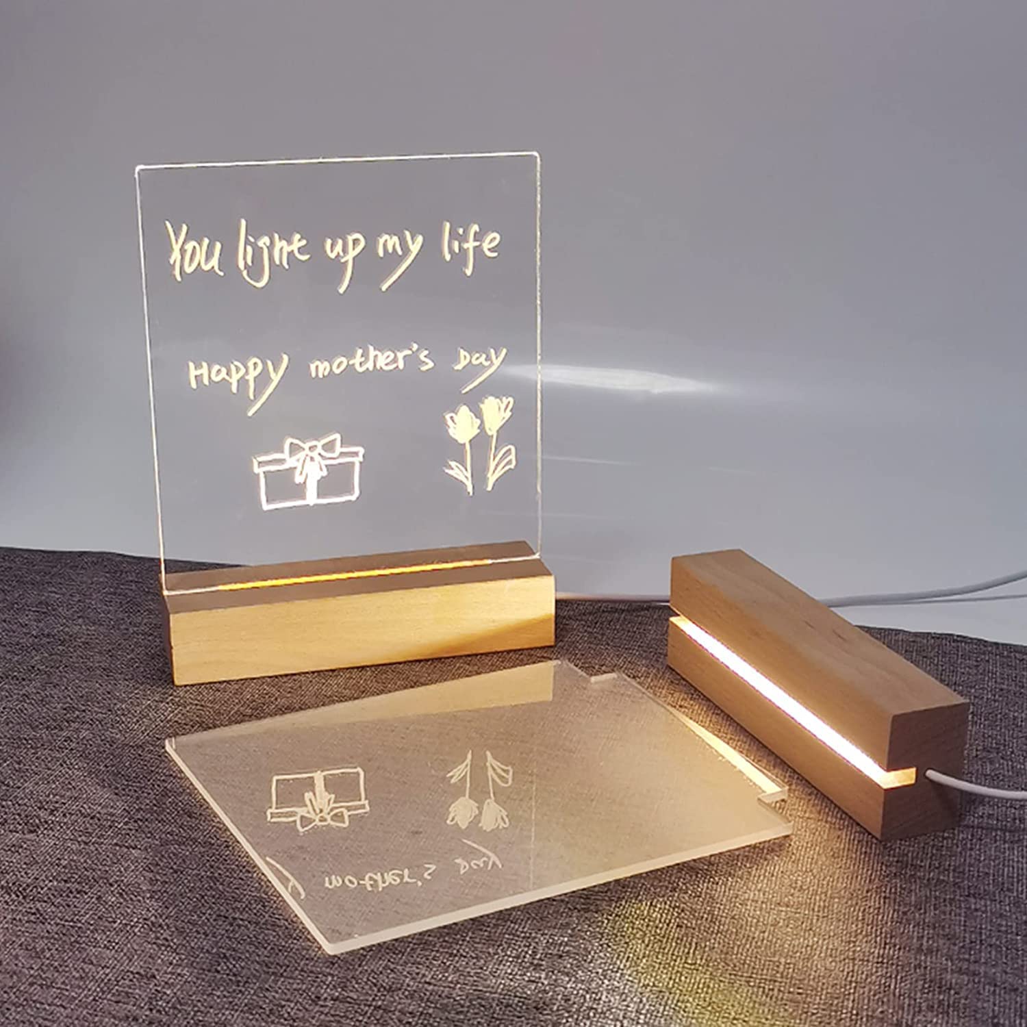 Acrylic Message Board 3D LED Light (Square) – Nyrwana
